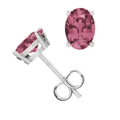 DONATELLO GIAN Name' Sterling Silver Stud Earrings - Morganite
