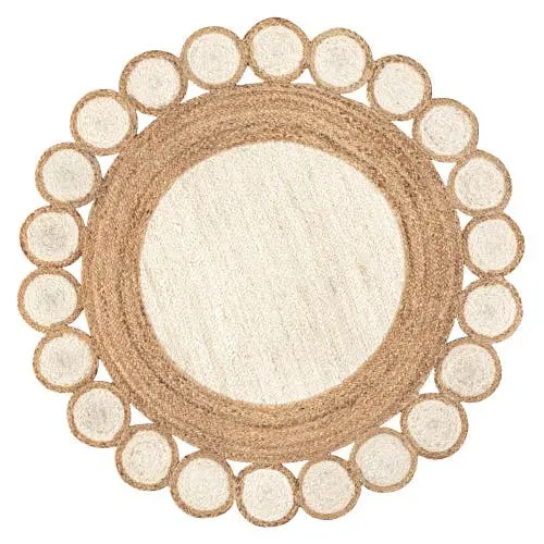 JONATHAN Y Skye Two-tone Jute Circle Border Round Area Rug