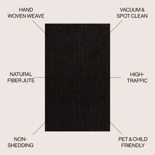 JONATHAN Y Pata Hand Woven Chunky Jute Area Rug - Black
