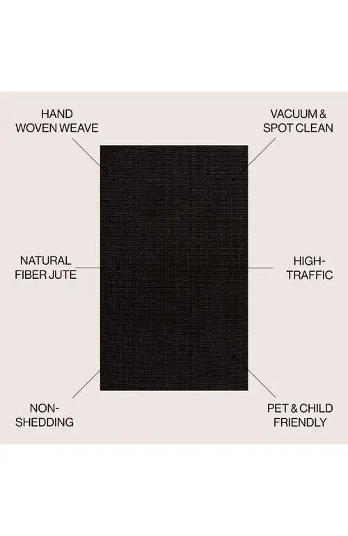 JONATHAN Y Pata Hand Woven Chunky Jute Area Rug - Black