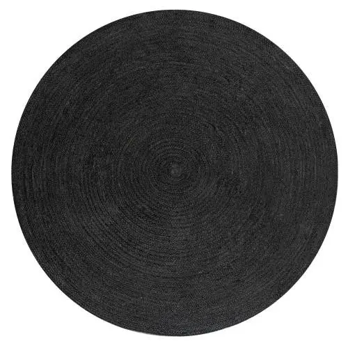 JONATHAN Y Zara Braided Coastal Cottage Round Jute Round Area Rug - Black
