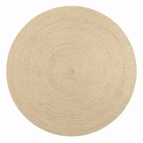 JONATHAN Y Zara Braided Coastal Cottage Round Jute Round Area Rug - Ivory