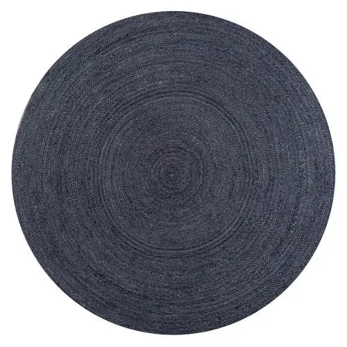 JONATHAN Y Zara Braided Coastal Cottage Round Jute Round Area Rug - Navy