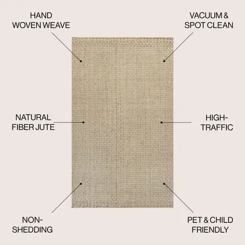 JONATHAN Y Estera Hand Woven Boucle Chunky Jute Area Rug - Ivory