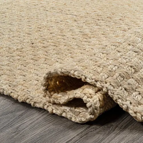 JONATHAN Y Estera Hand Woven Boucle Chunky Jute Area Rug - Ivory