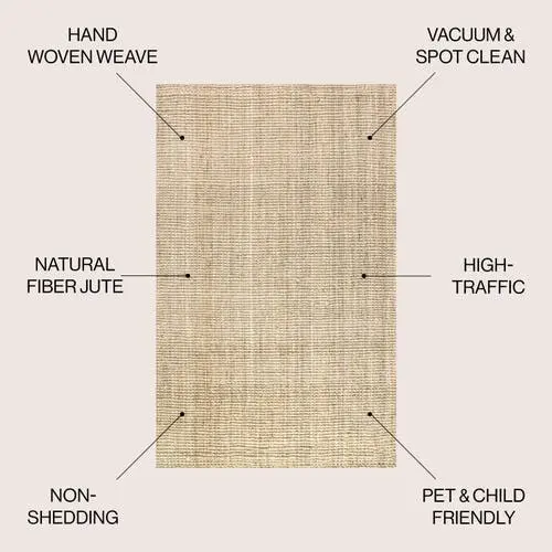 JONATHAN Y Hiro Hand Woven Chunky Jute Area Rug