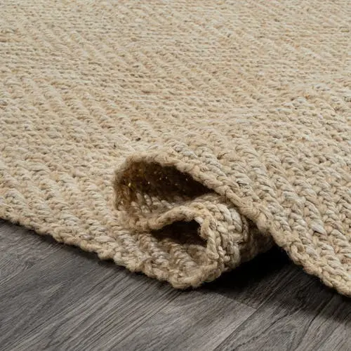JONATHAN Y Espina Hand Woven Herringbone Chunky Jute Area Rug - Ivory