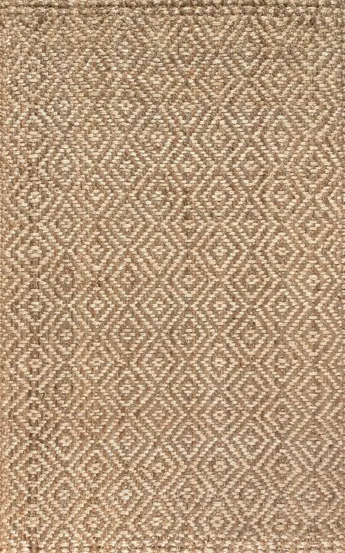 JONATHAN Y Hira Hand Woven Diamond Chunky Jute Area Rug - Natural