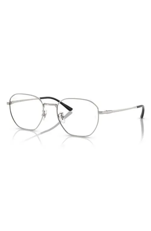 Ray-ban 53mm Irregular Optical Glasses - Silver