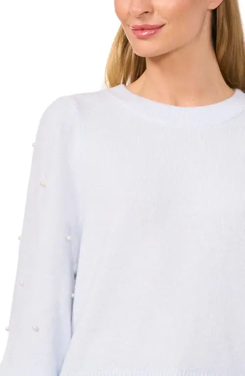 CECE DUPRAZ Faux Pearl Juliet Sleeve Sweater
