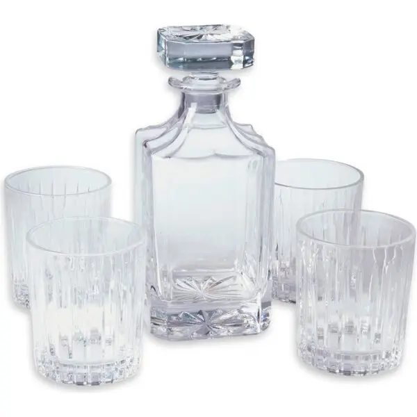 BEY-BERK Elysian 6-piece Bar Set - Clear