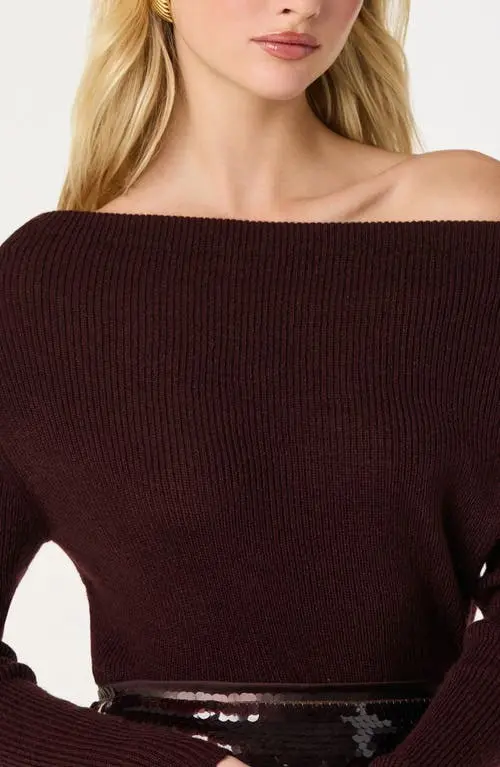 Astr The Label One-shoulder Ribbed Sweater - Brown