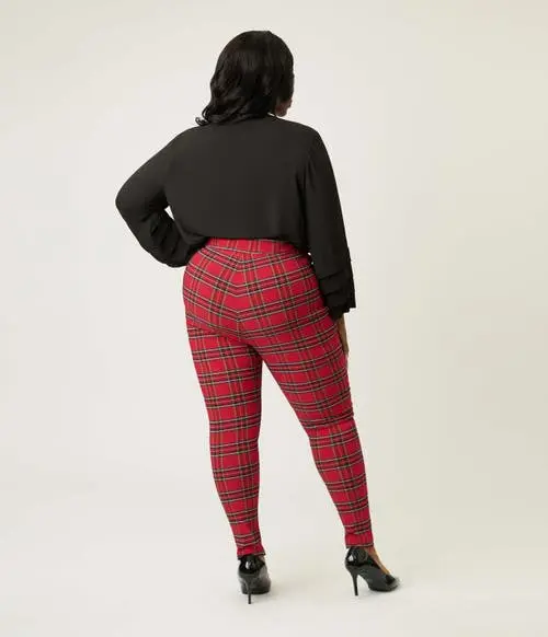 Unique Vintage Rizzo Cigarette Pants - Red