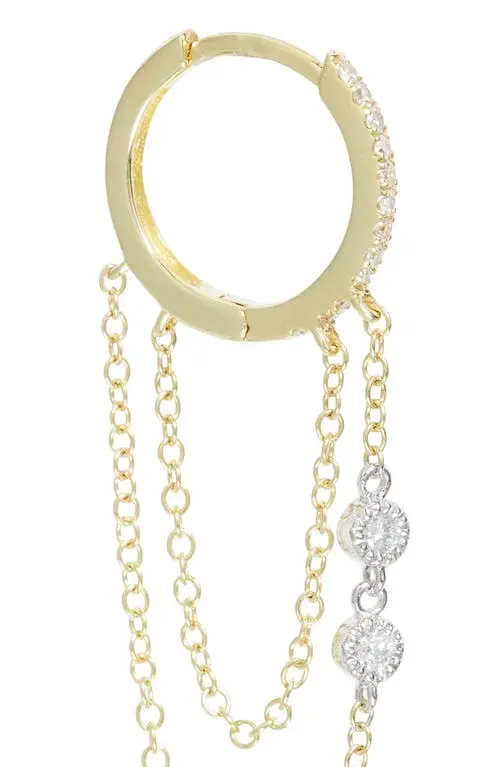 Meira T Diamond Fringe Hoop Earrings
