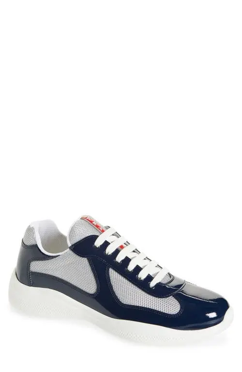 Prada America's Cup Vernice Sneakers - F0fjt Royal/argento