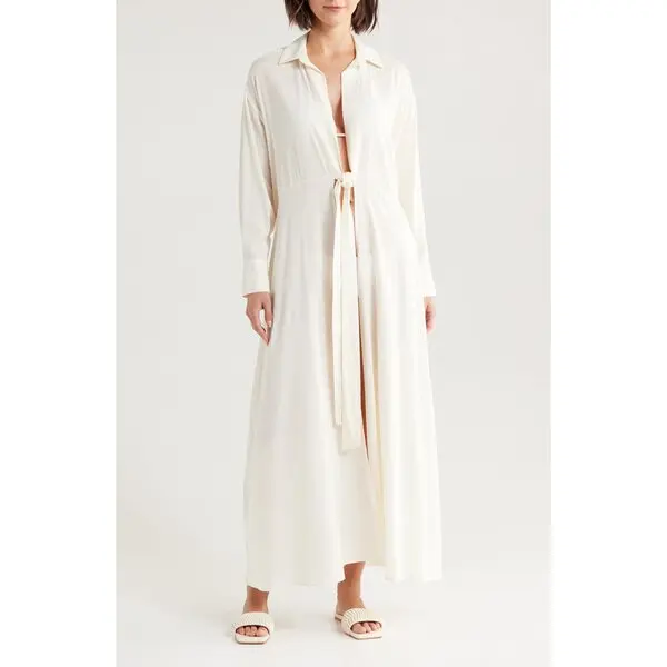 BOAMAR Rosalie Long Sleeve Cover-up Maxi Dress - Ivory