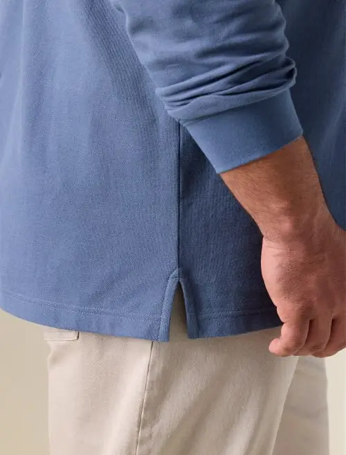 HARBOR BAY BY DXL Big & Tall Honeycomb Piqué Polo Shirt - Flint Stone