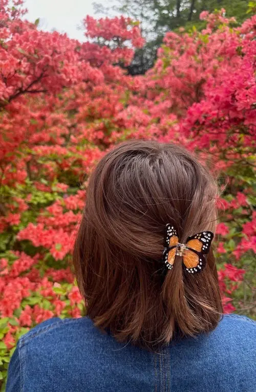 SOLAR ECLIPSE Mini Monarch Hair Claw Clip - Orange