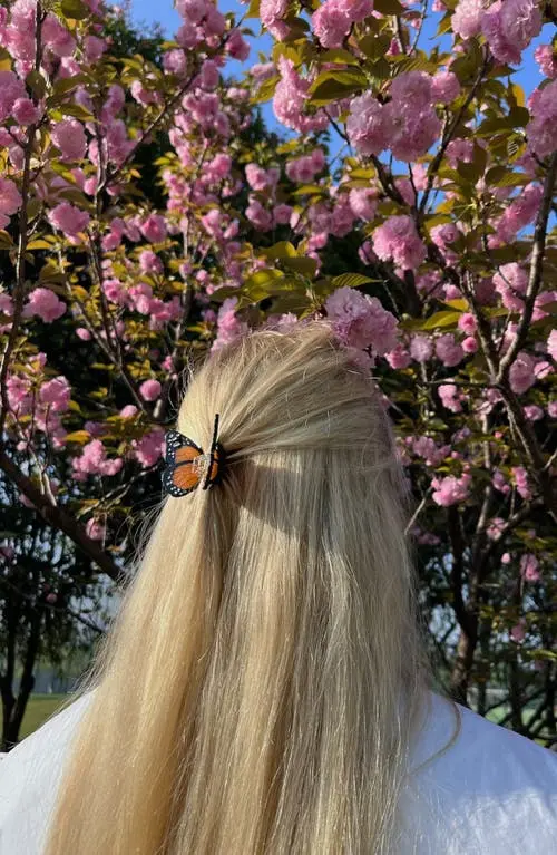 SOLAR ECLIPSE Mini Monarch Hair Claw Clip - Orange