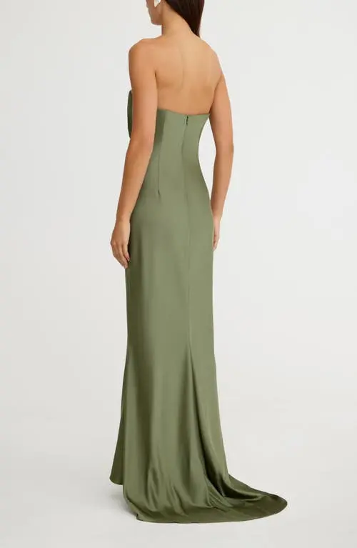 Significant Other Lucile Strapless Gown With Train - Pesto