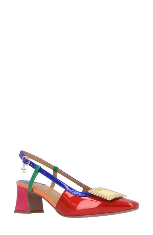 J. Reneé Kellen Slingback Pumps - Red/blue/green