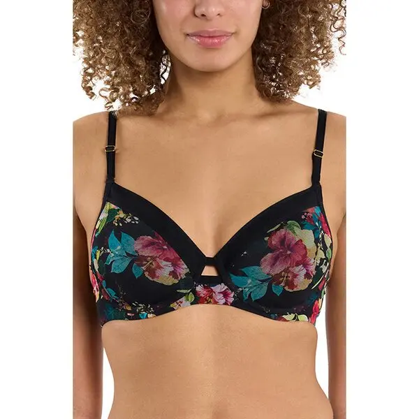 Hanky Panky Underwire Lined Mesh Plunge Bra - Botanic
