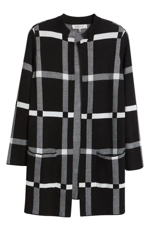 KASPER Windowpane Cardigan Jacket