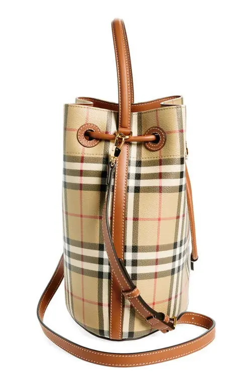 Burberry Check Coated Canvas Bucket Bag - Vntg Chk/ Briar Brown