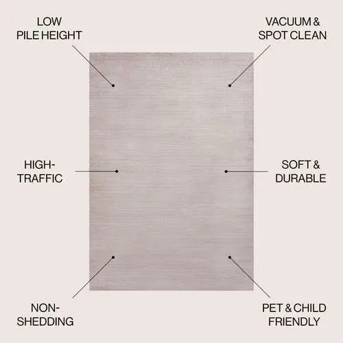JONATHAN Y Cole Modern Minimalist Pinstripe High-low Area Rug - Cream/silver