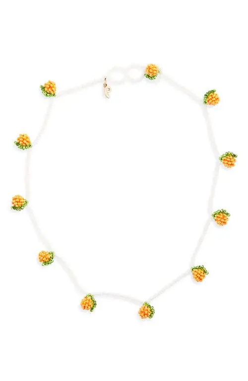 PURA UTZ Beaded Necklace - White / Orange / Green