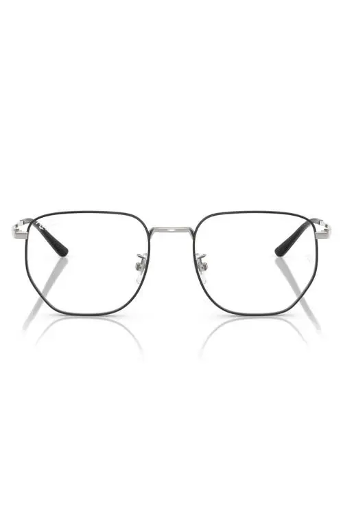 Ray-ban 53mm Square Optical Glasses - Black Silver