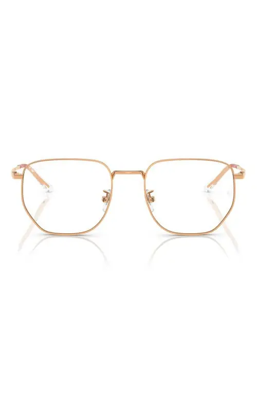 Ray-ban 53mm Square Optical Glasses - Rose Gold
