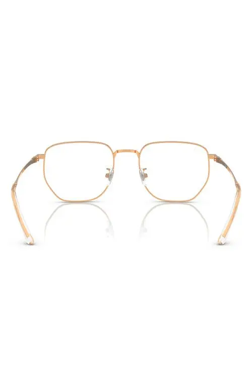 Ray-ban 53mm Square Optical Glasses - Rose Gold