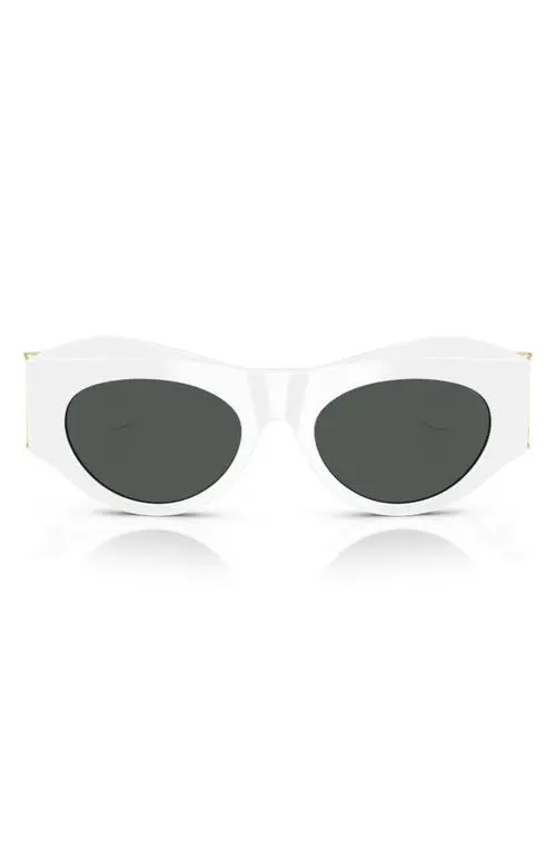 Versace 52mm Oval Sunglasses - White