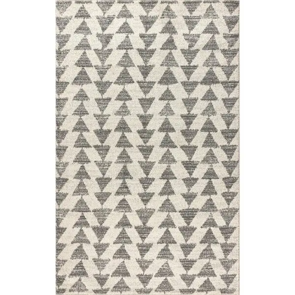 JONATHAN Y Aisha Moroccan Triangle Geometric Area Rug - Cream/gray