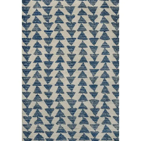 JONATHAN Y Aisha Moroccan Triangle Geometric Area Rug - Cream/navy