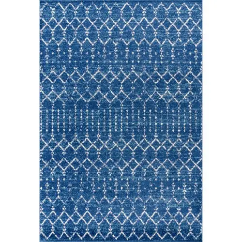 JONATHAN Y Moroccan Hype Boho Vintage Diamond Area Rug - Blue/white