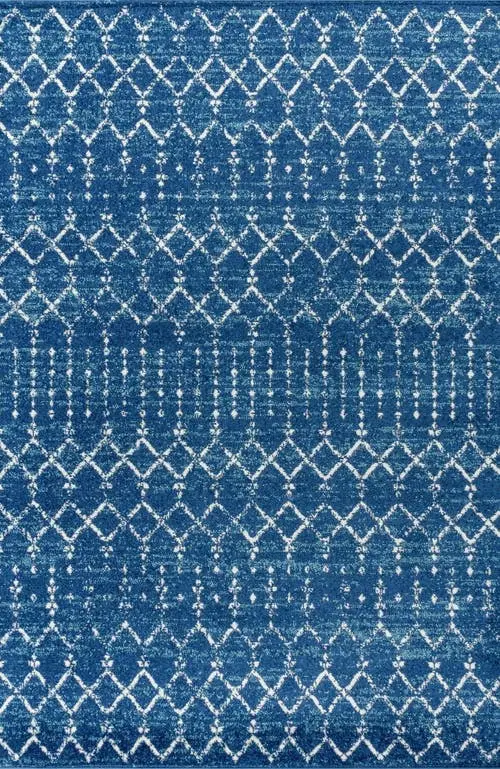JONATHAN Y Moroccan Hype Boho Vintage Diamond Area Rug - Blue/white