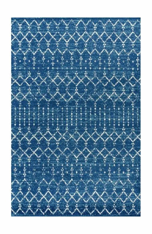 JONATHAN Y Moroccan Hype Boho Vintage Diamond Area Rug - Blue/white