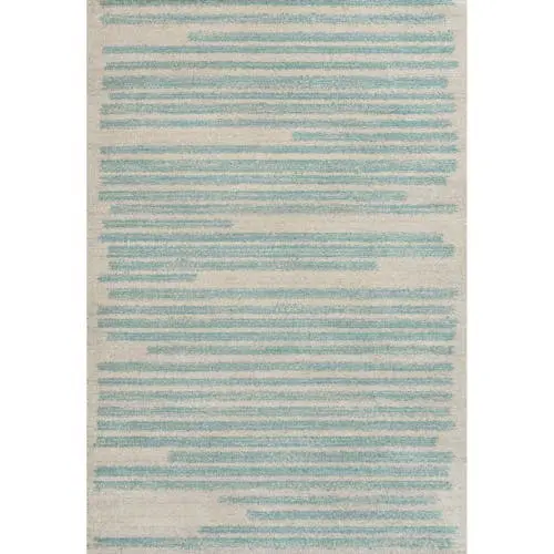 JONATHAN Y Khalil Modern Berber Stripe Area Rug - Cream/turquoise