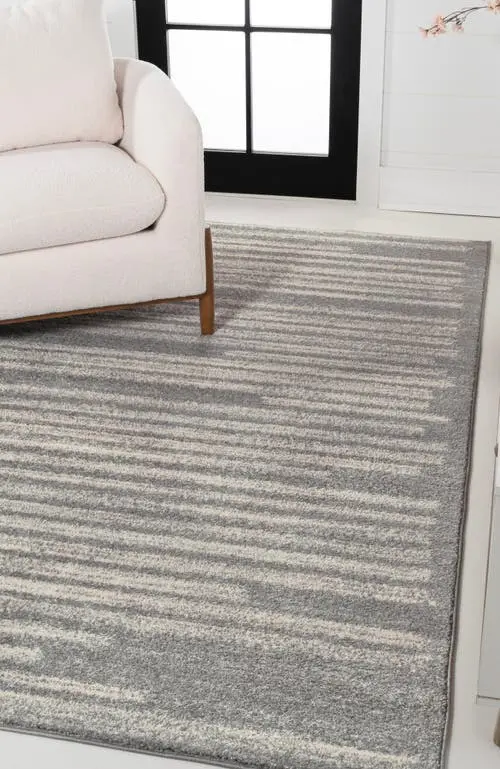 JONATHAN Y Khalil Modern Berber Stripe Area Rug - Gray/cream