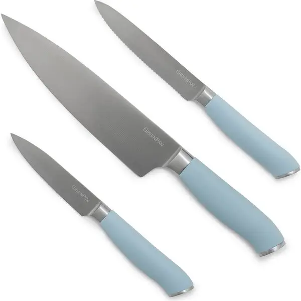 GREENPAN Set Of 3 Titanium Coated Knife Set - Light Blue