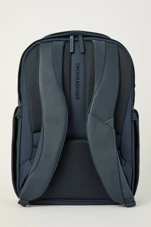 TROUBADOUR Apex Leather Backpack - Basalt Blue