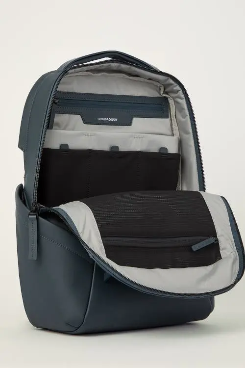TROUBADOUR Apex Leather Backpack - Basalt Blue