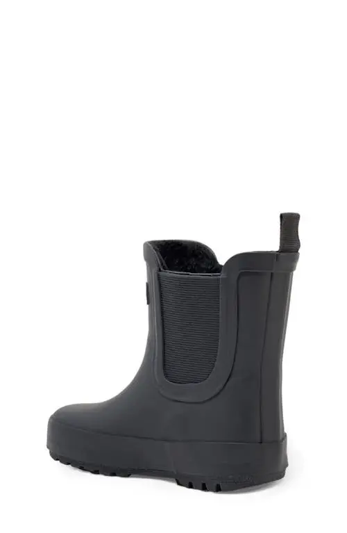 STONZ Faux Fur Lined Waterproof Rain Boots - Black