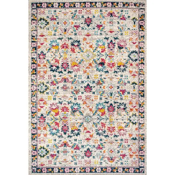 JONATHAN Y Modern Persian Boho Floral Area Rug - Beige/multi