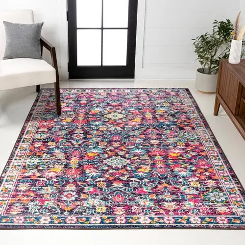 JONATHAN Y Modern Persian Boho Floral Area Rug - Multi/purple