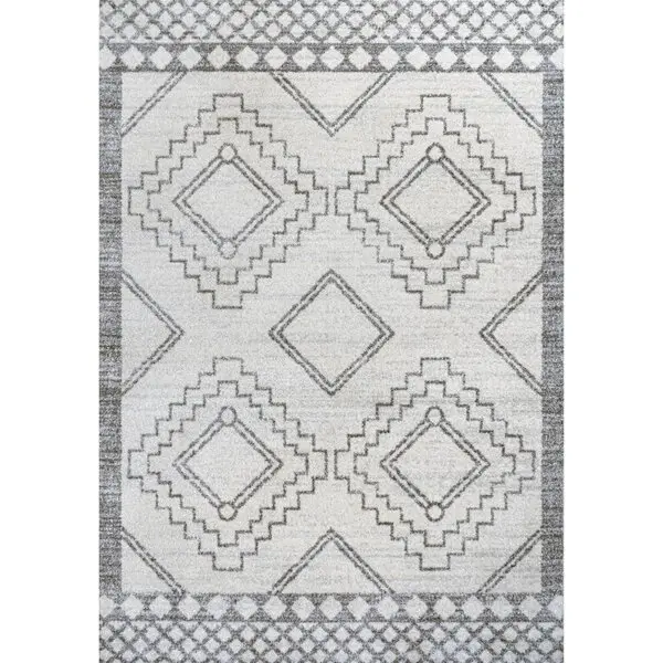 JONATHAN Y Amir Moroccan Beni Souk Area Rug - Cream/gray