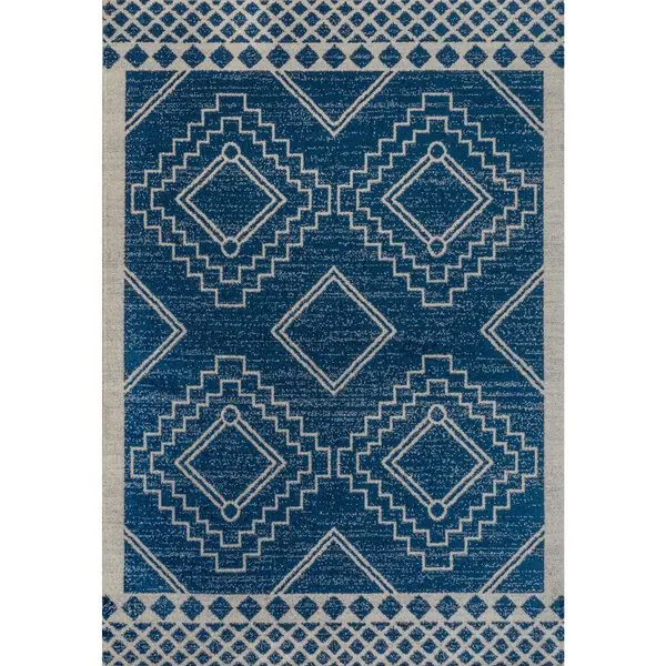 JONATHAN Y Amir Moroccan Beni Souk Area Rug - Navy/ivory