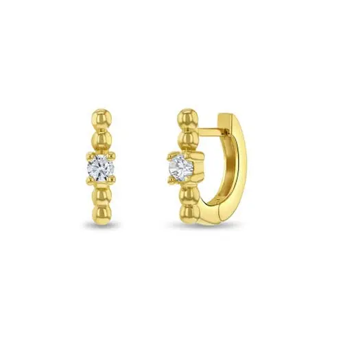 IN SEASON JEWELRY 14k Yellow Cubic Zirconia Hoop Earrings - Gold